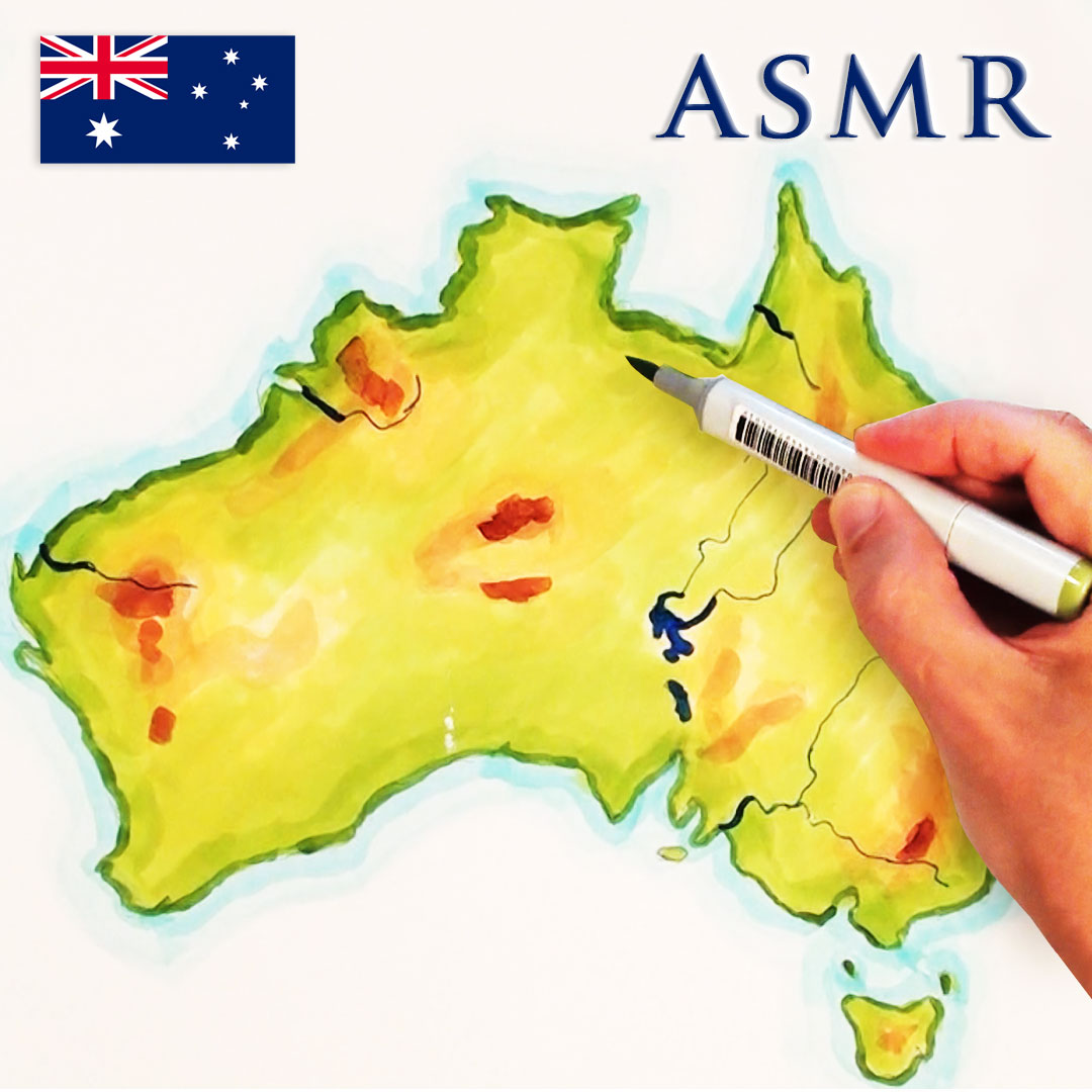 Drawing Map of Australia (Geography ASMR) by ASMRctica ASMR | Podchaser